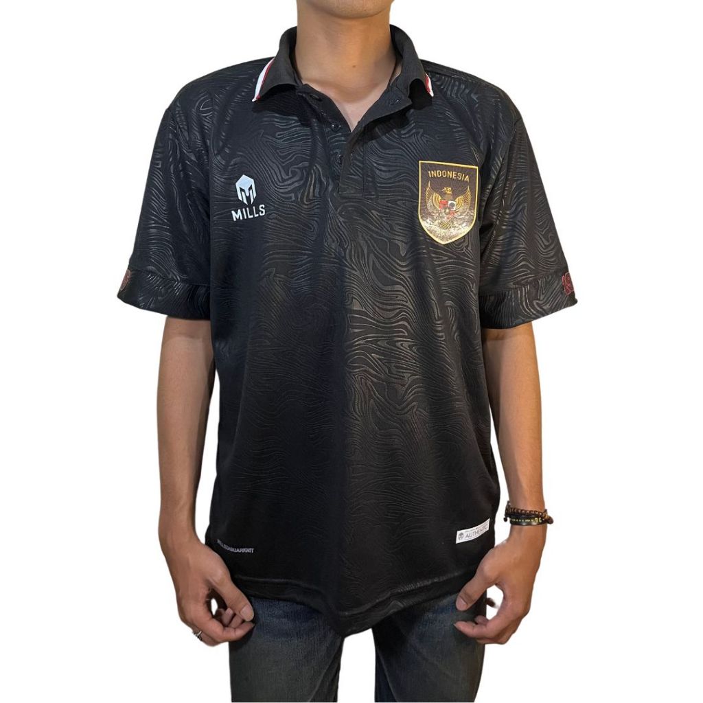 Jual Jersey Timnas Indonesia 2023 MILLS bahan Topo Emboss Logo Garuda ...