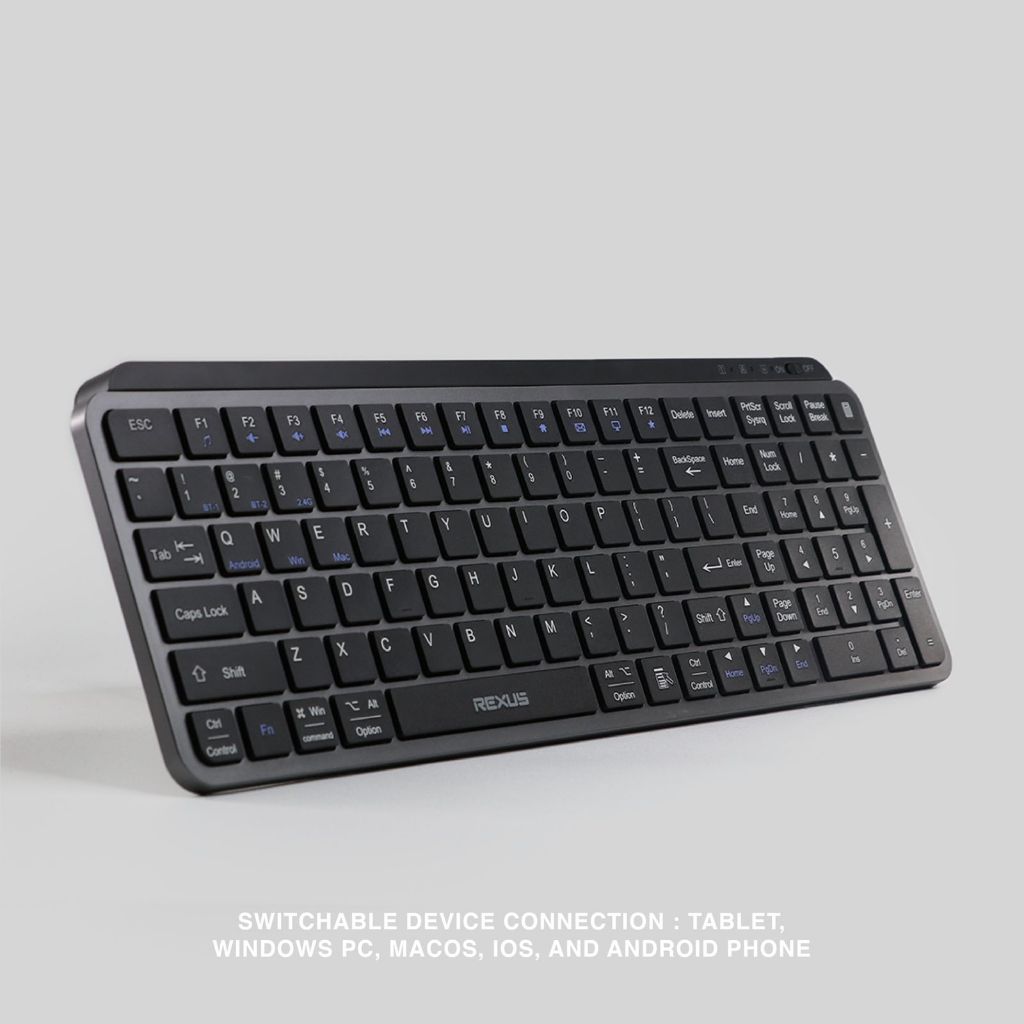 Jual Rexus KL100 Wireless Bluetooth Keyboard Low Profile Office untuk ...
