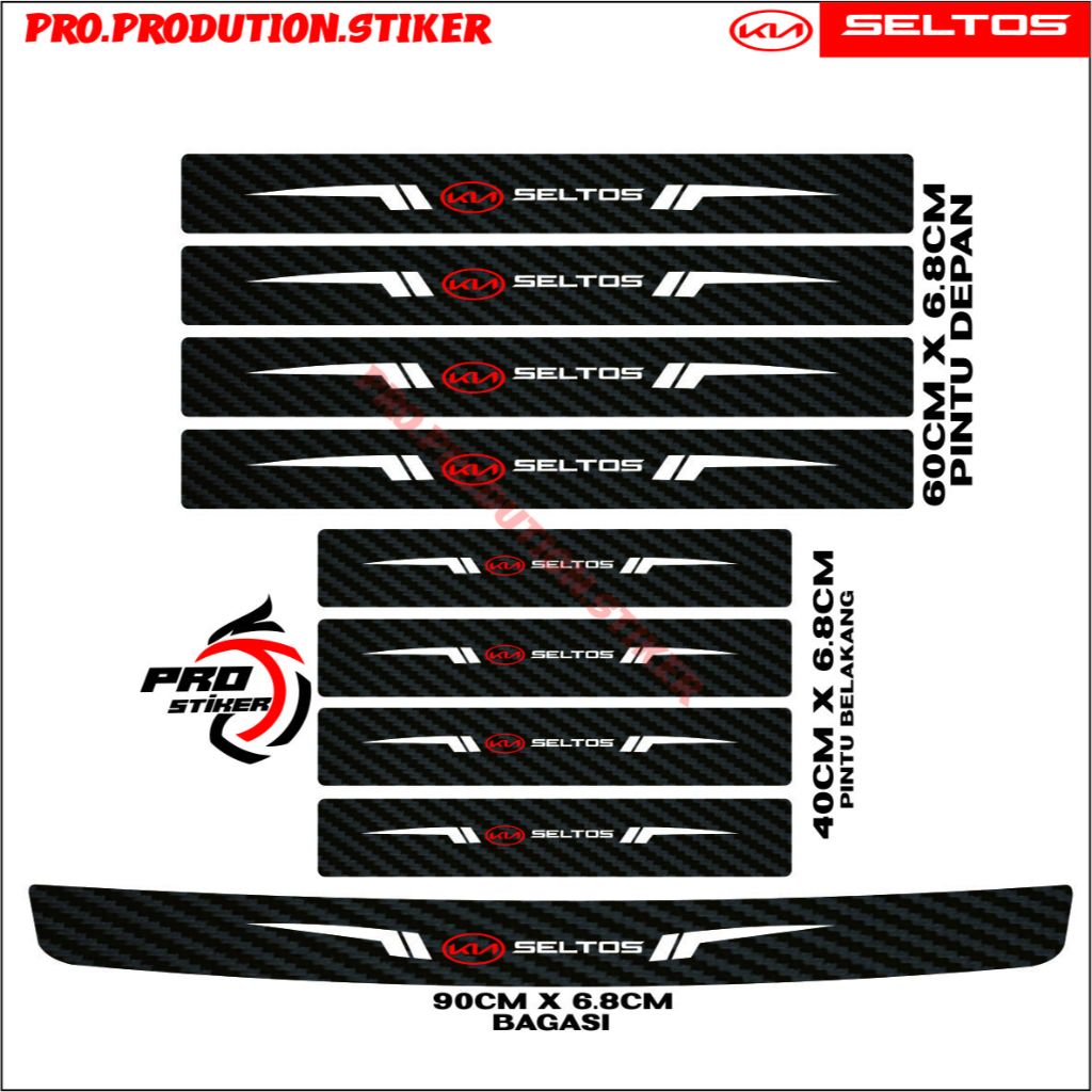 Jual 9pcs stiker carbon mobil KIA SELTOS cutting sticker pelindung ...