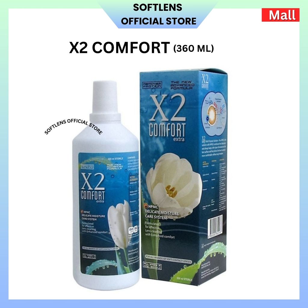 Jual Cairan Softlens X2 Comfort 500ML Exp 2028 / Air Softlens 500 ML ...
