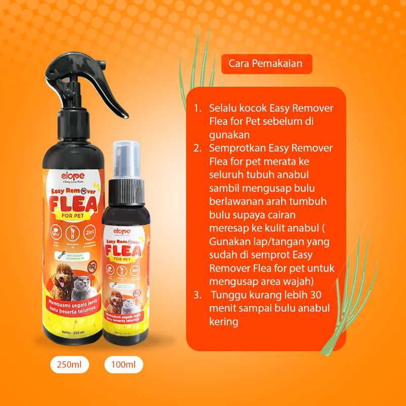 Jual OBAT PEMBASMI KUTU KUCING ANJING KELINCI ANABUL / Easy Remover Flea Anti Kutu By Elope ...