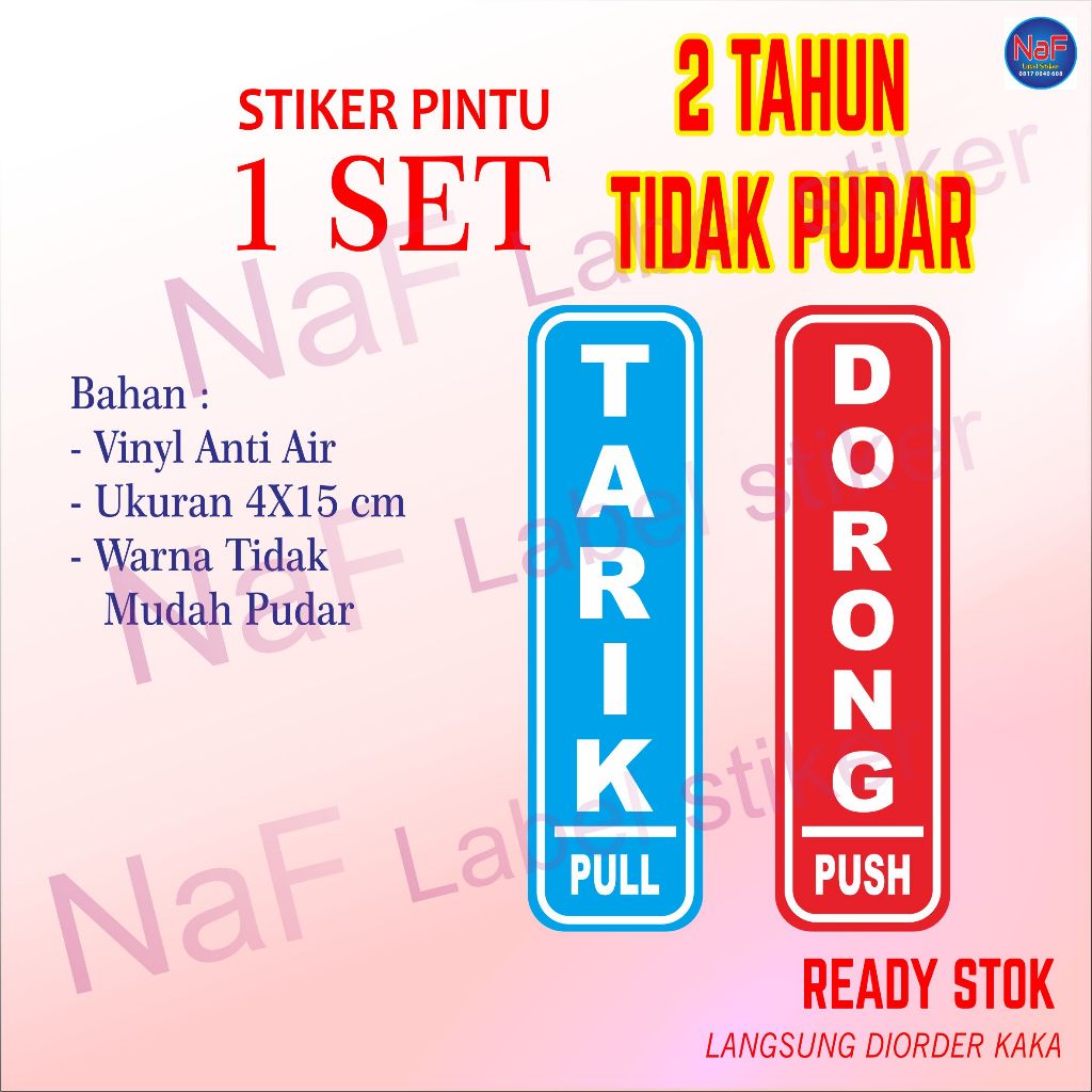 Jual Stiker pintu tarik dorong 1set sticker k3 vinyl anti air | Shopee ...