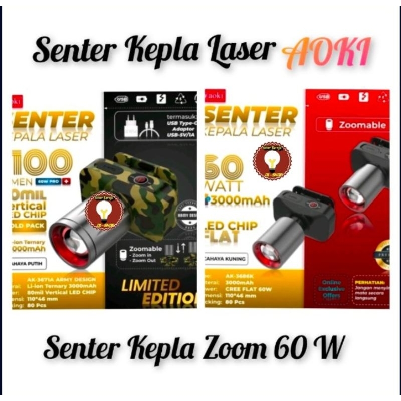Jual Senter Zoom Senter Kepala LED Zoom AK-3685A / AK-3686K AOKI/ HJ-700 DUTRON | Shopee Indonesia