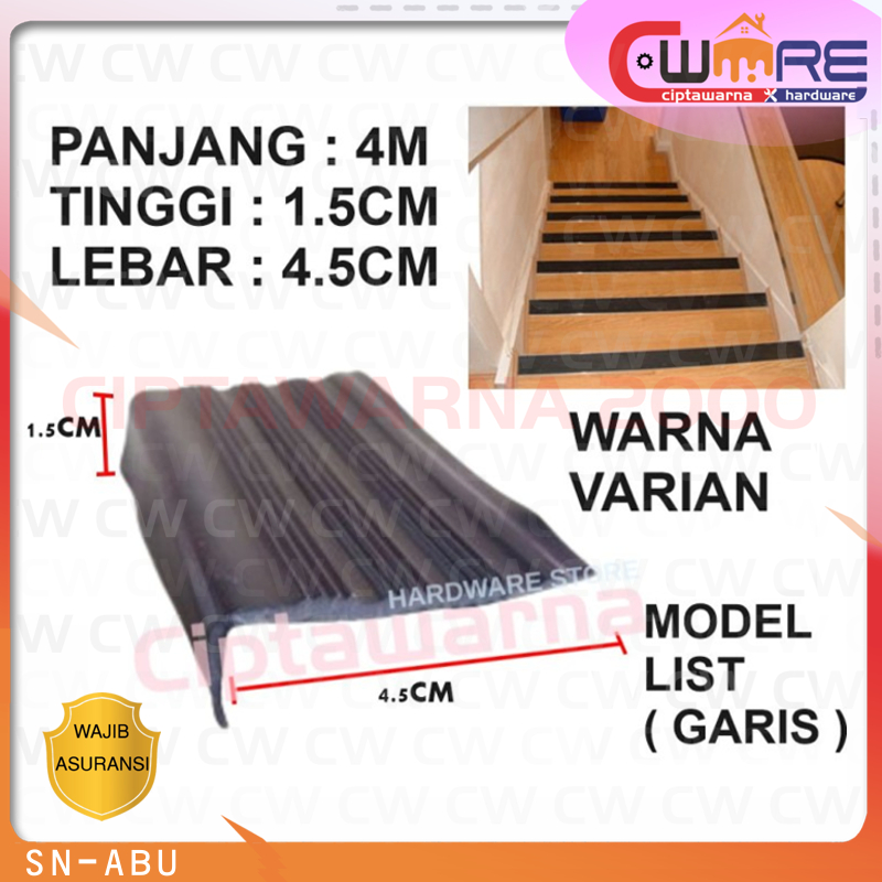 Jual Step Nosing stepnosing Karet Tangga lapisan pijakan tangga anti ...