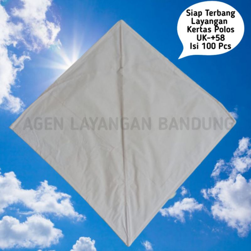 Jual 100 Pcs Layangan Kertas Putih Polos UK-+58 Murah | Shopee Indonesia
