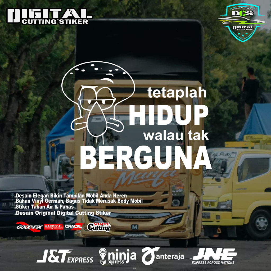 Jual Stiker kata kata tetaplah hidup walau tak berguna kaca mobil ...