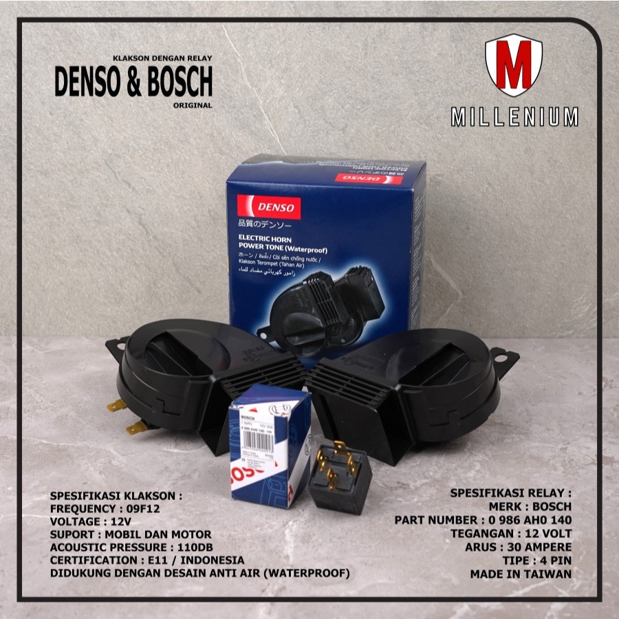 Jual Klakson DENSO Keong Waterproof Dengan Relay Bosch Hella MX Kaki 4 ...