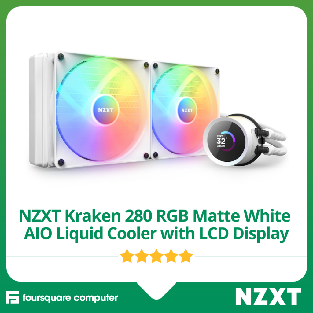Jual AIO Water Cooling NZXT Kraken 280 RGB Matte White Liquid Cooler ...
