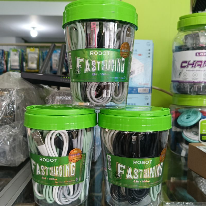 Jual KABEL DATA MICRO ROBOT 1 TOPLES ISI 20 PCS (RBM100S) | Shopee Indonesia