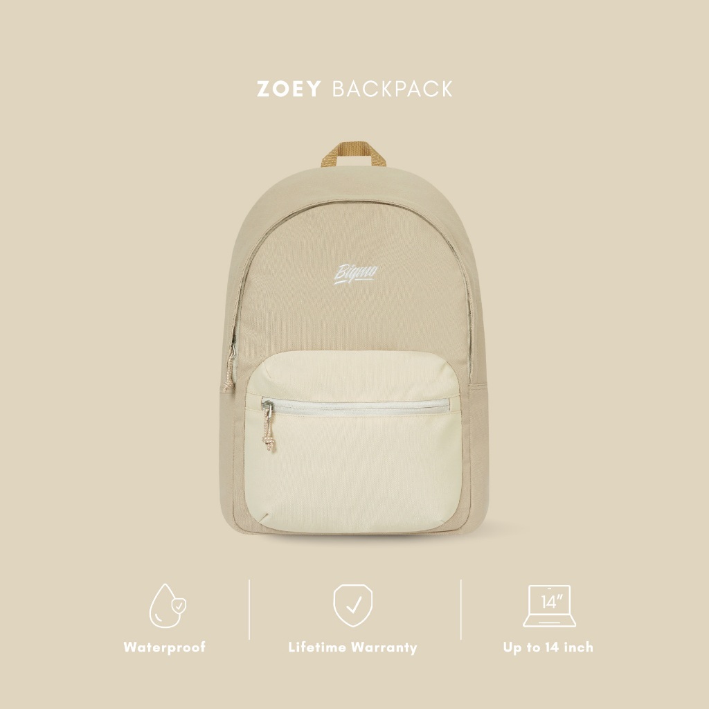 Jual Bigmo Tas Ransel Wanita Water Resistant Water Proof Zoey Hazelnut ...