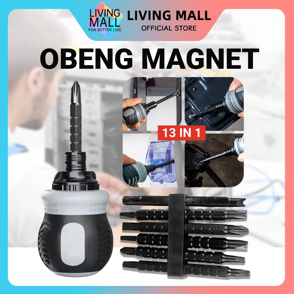 Jual Obeng CRV Set 13in1 Obeng cebol karet / Obeng Ratchet Dua Arah ...