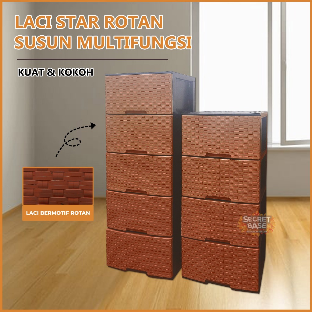 Jual LACI ROTAN - Roda / Lemari Pakaian Plastik / Laci Susun / Kabinet ...