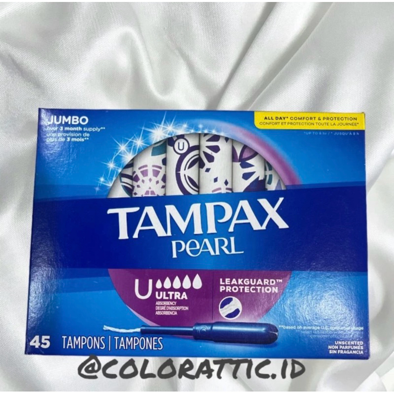 Jual TAMPAX TAMPON PEARL ULTRA 45 CT - FULL BOX - FRM USA | Shopee ...