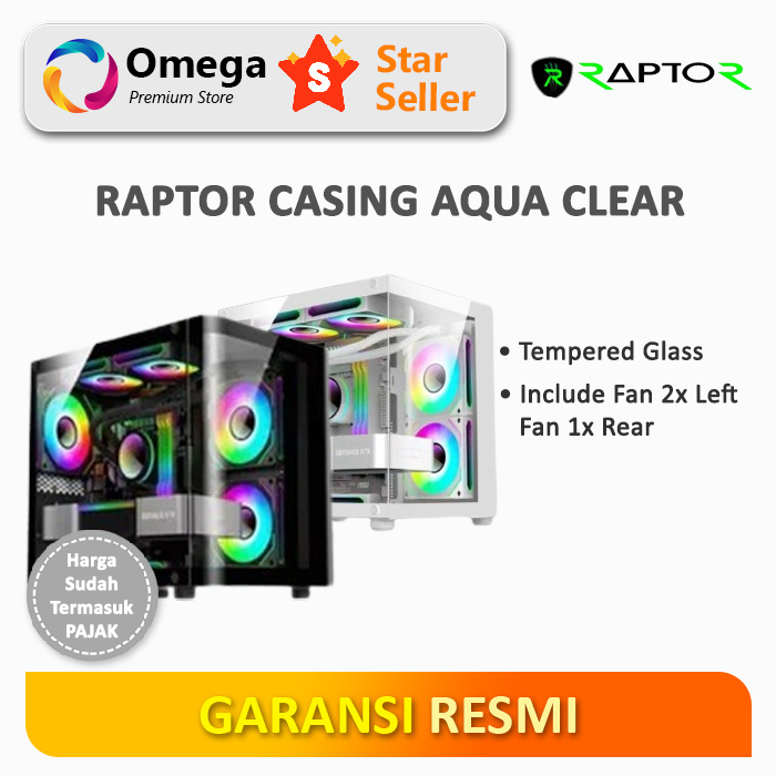 Jual Casing Gaming Raptor Aqua Clear | Shopee Indonesia