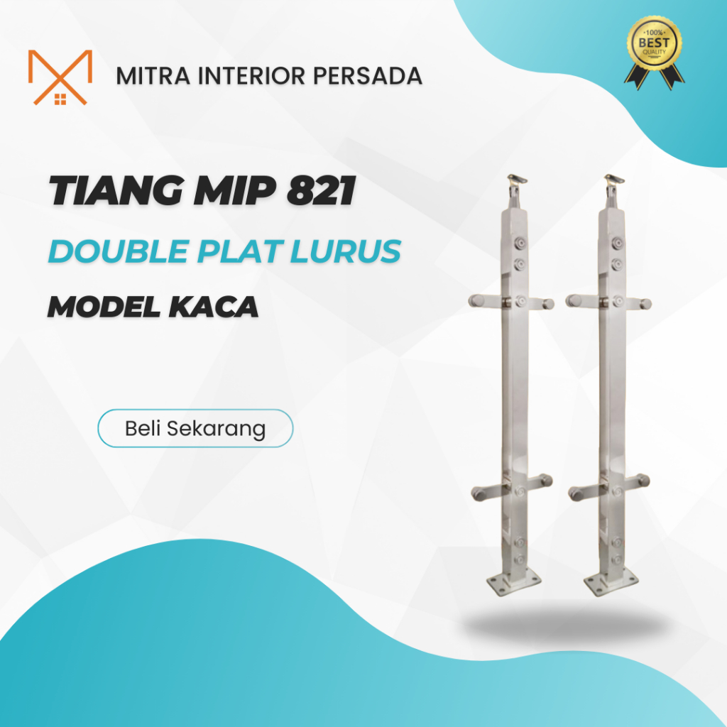 Jual Tiang railing tangga kaca MIP 121 Doff / Tiang double plat Ss ...