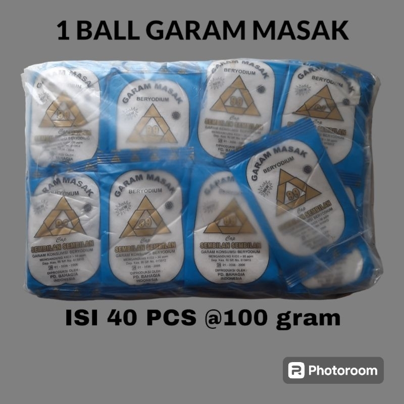Jual 1 Ball Garam Masak Isi 40 pcs.@100g | Shopee Indonesia