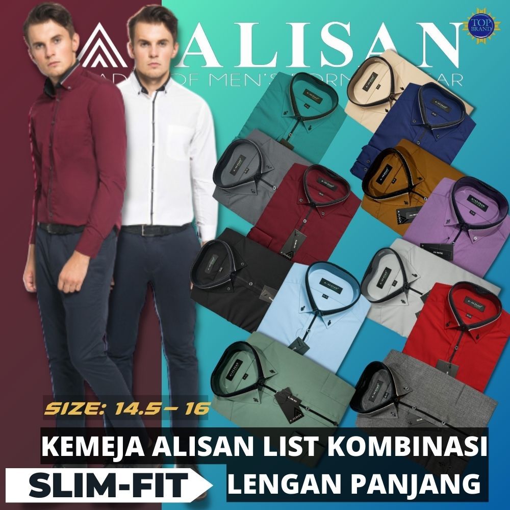 Jual Alisan Lengan Panjang, ALISAN Kombinasi Lengan Panjang Slimfit ...