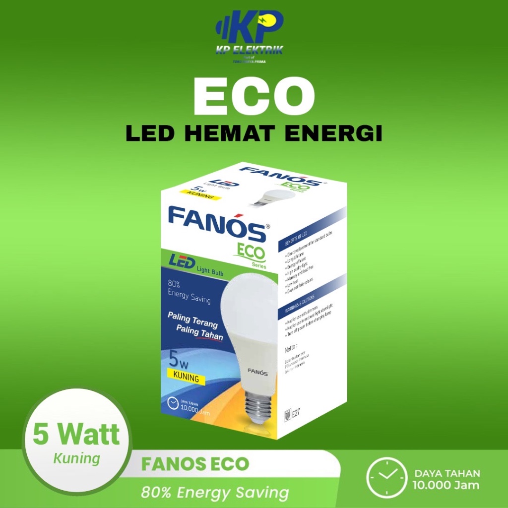 Jual Lampu LED Fanos ECO 5 watt (KUNING) | Shopee Indonesia