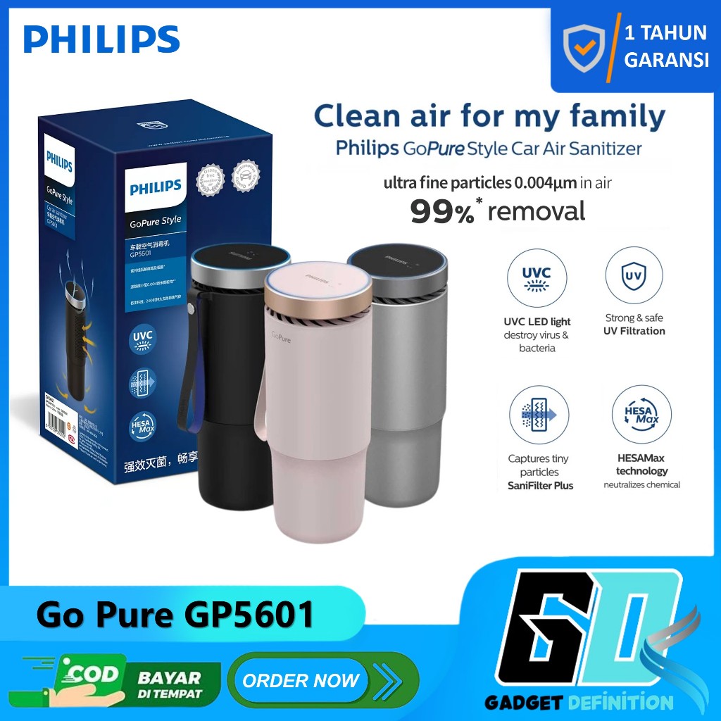 Jual PHILIPS AIR PURIFIER MOBIL GO PURE STYLE GP5611 GP5612 GP5613 ...