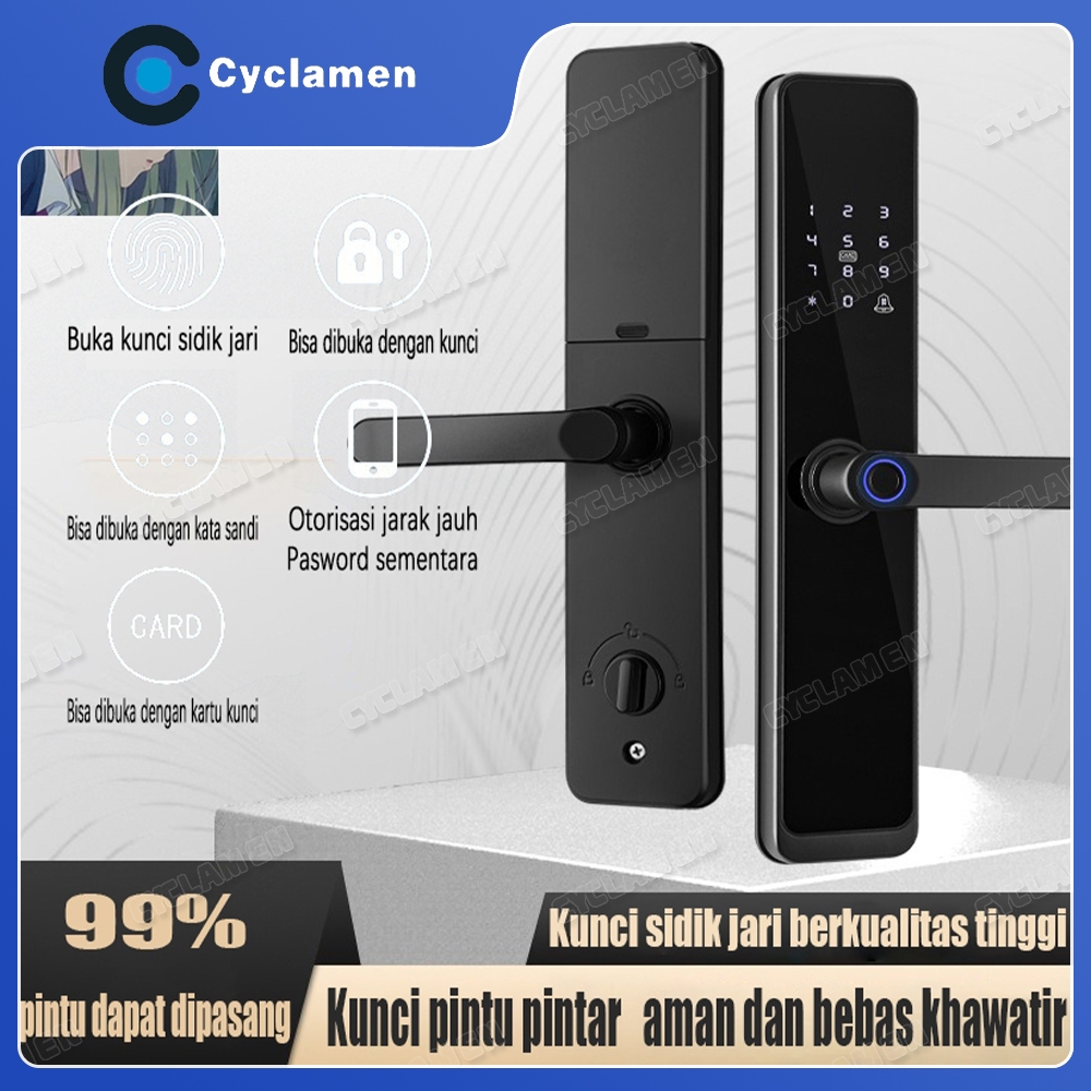 Jual Smart Door Lock Kunci Pintu Pintar Bluetooth Password Fingerprint Card Gagang Pintu Pin ...