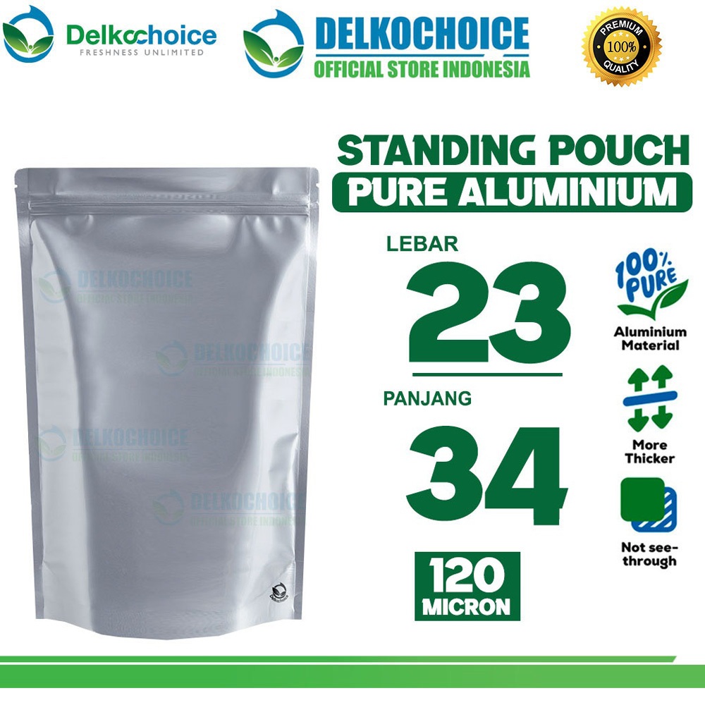 Jual Standing Pouch PURE ALUMUNIUM Silver Alu Foil Kemasan Makanan ...