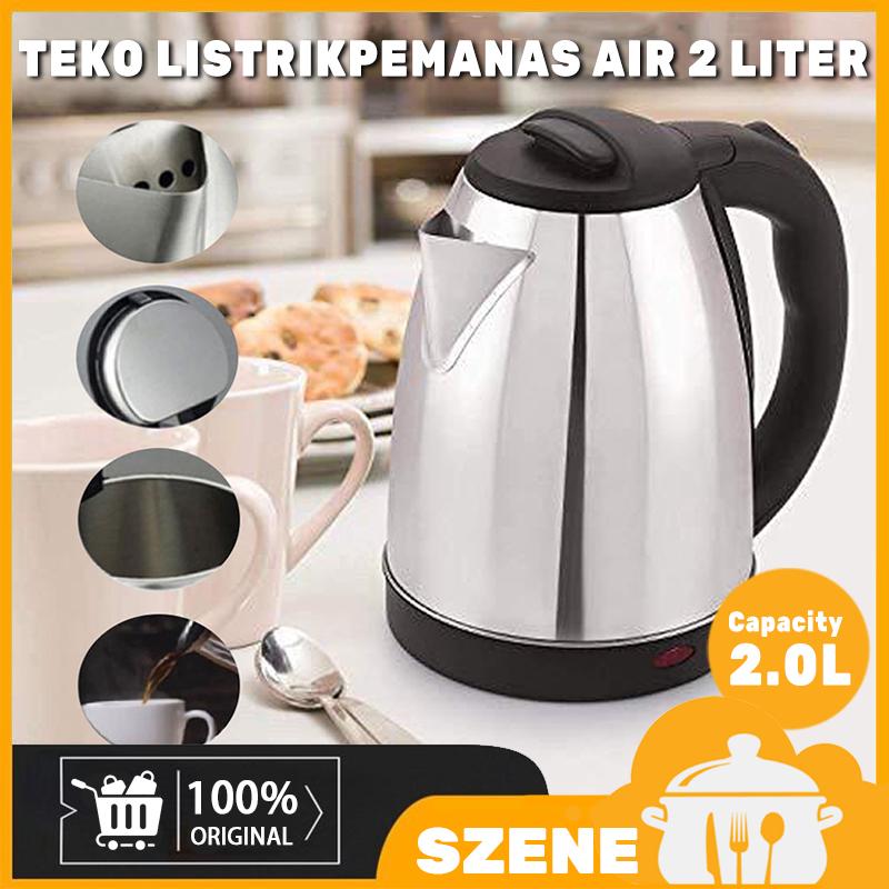 Jual Kettle / Teko Listrik 2 Liter Full Stainless Steel Pemanas Air ...