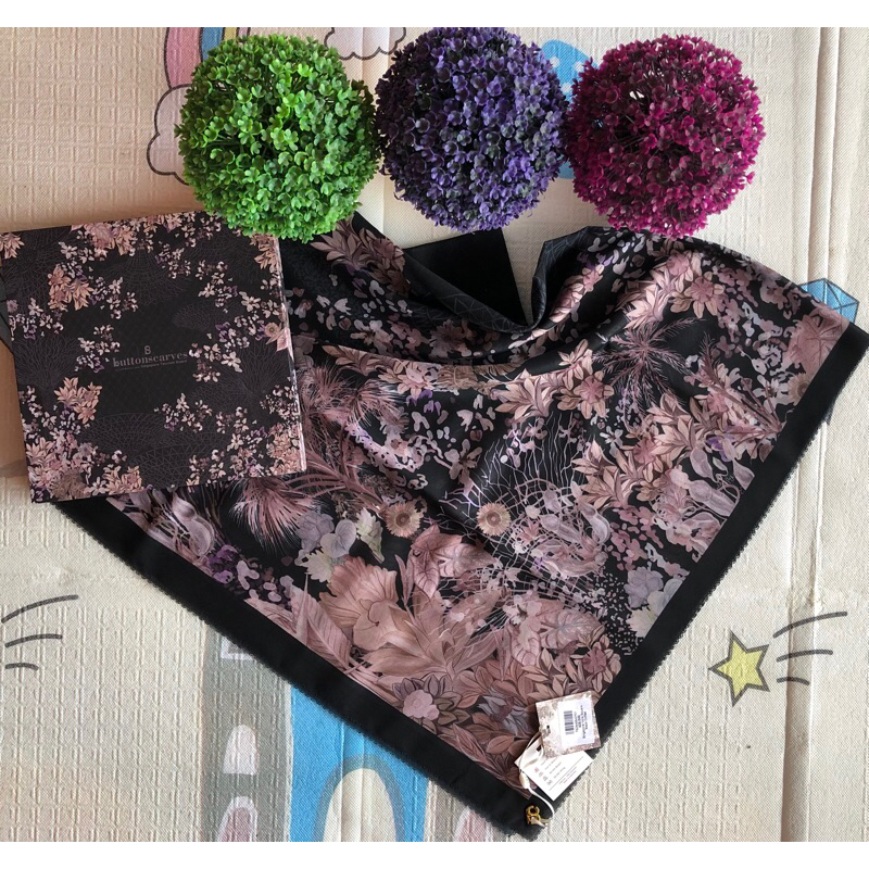 Jual button scarves singapore black coffee (new)(co shopee vidio ...