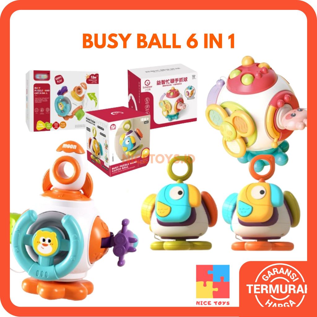 Jual Catch Ball 6 in 1 Busy Ball Busy Cube Montessori Baby Mainan ...