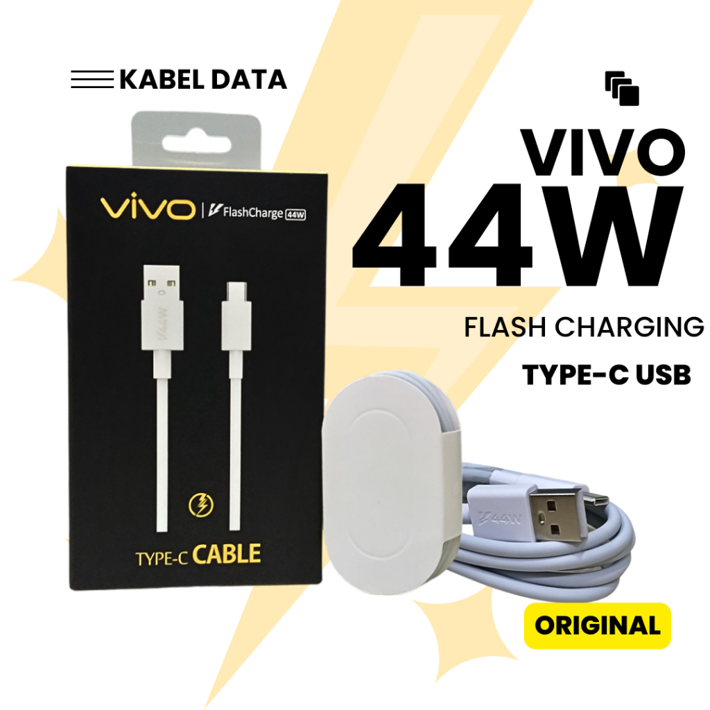 Jual Kabel Data Vivo 44W Type C Super Fast Charging Original | Shopee Indonesia