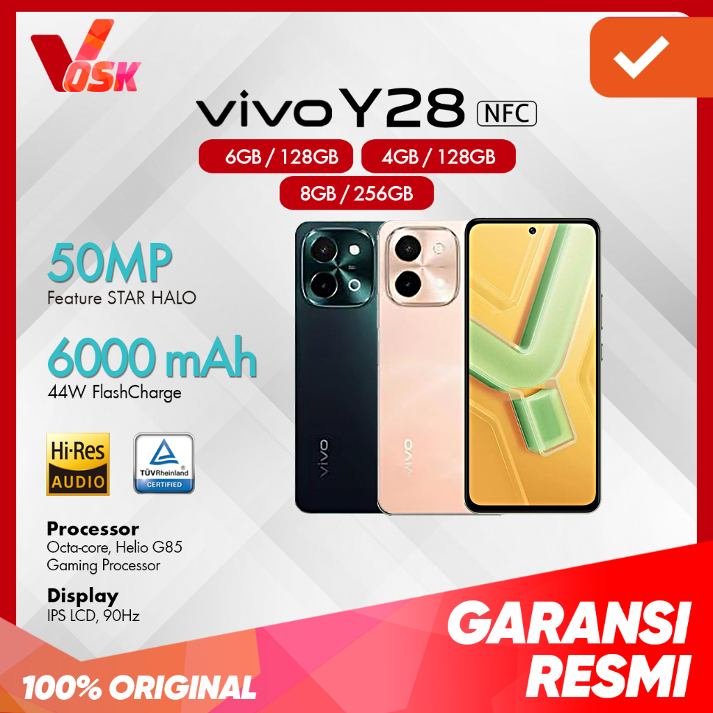 Jual Vivo Y28 6/128GB 8/128GB 8/256GB Garansi Resmi | Shopee Indonesia
