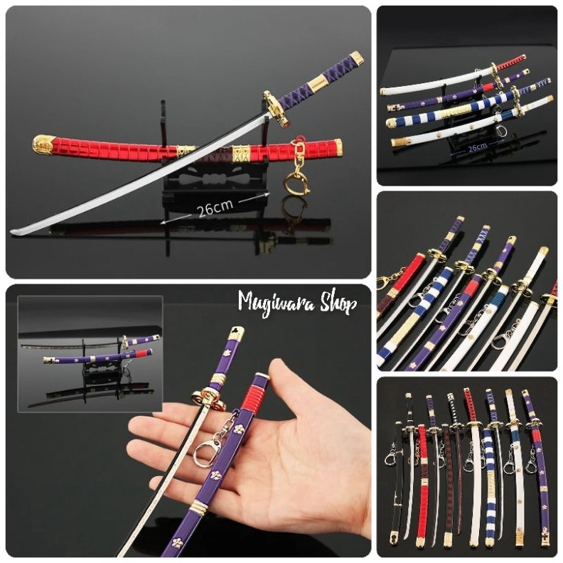 Jual KODE L66I Keychain Miniatur Katana Zoro 26 cm Big Anime One Piece ...