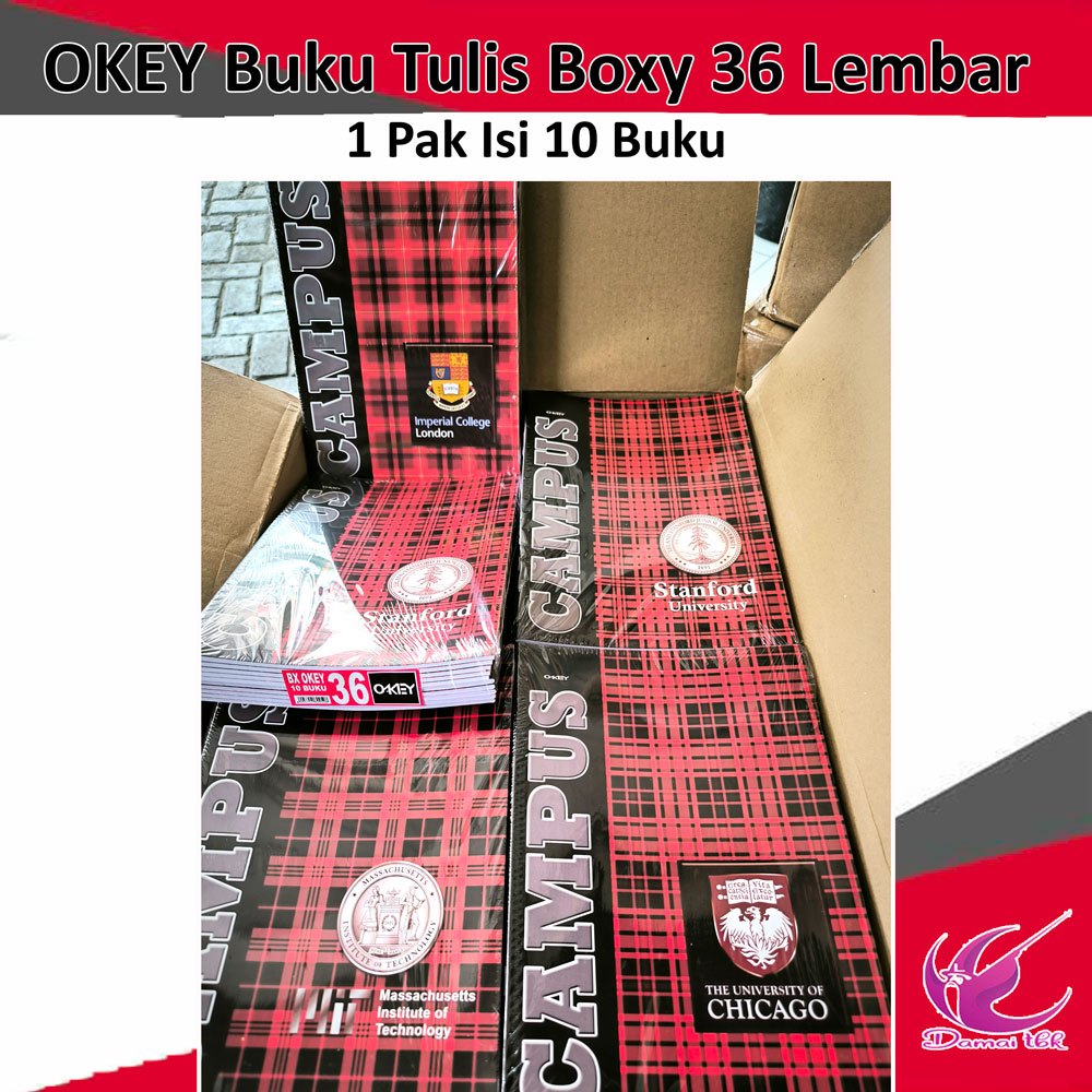 Jual Buku Tulis Boxy Okey 36 Lembar / Buku Tulis Campus Boxy 1 Pak Isi ...
