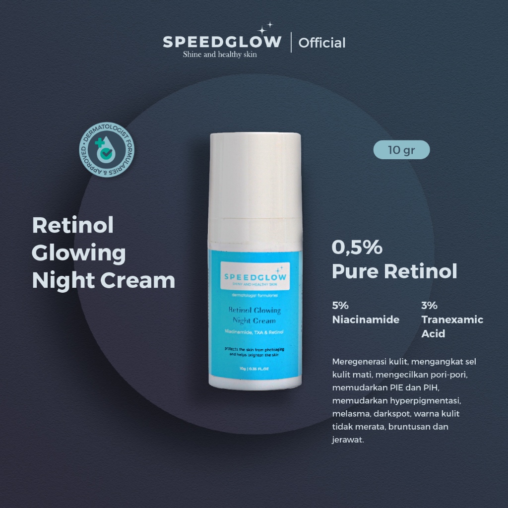 Jual SPEEDGLOW - Retinol Glowing Night Cream with 0,5% Pure Retinol (10 ...