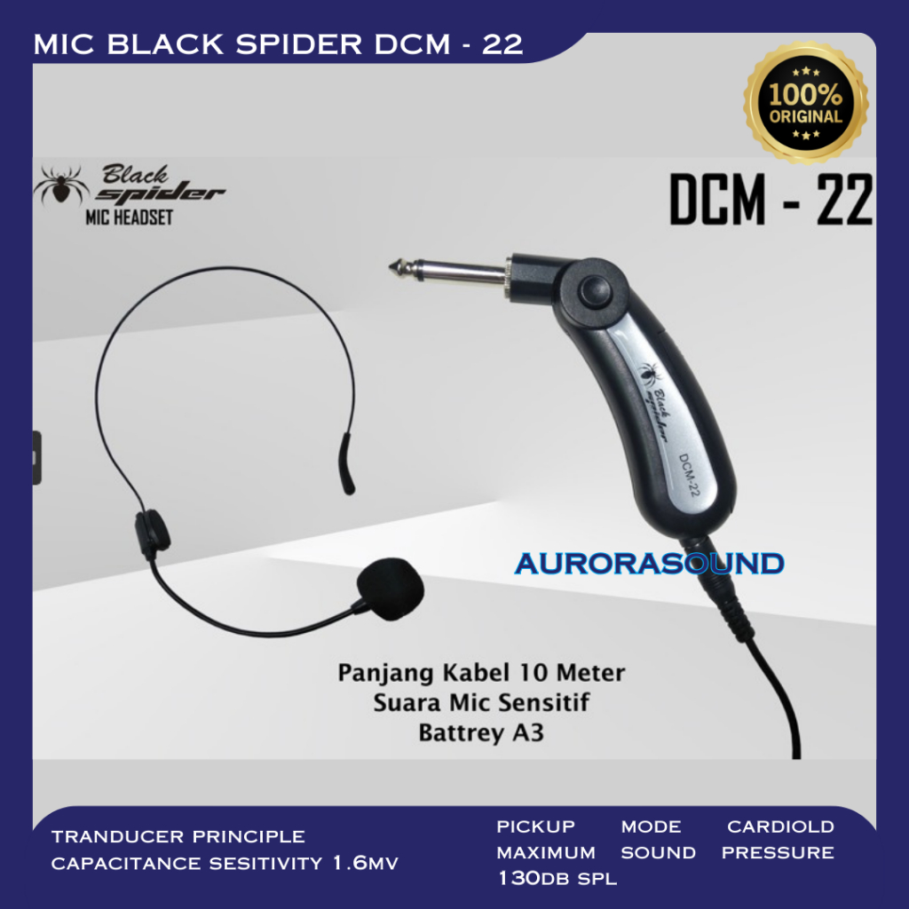 Jual MIC BLACK SPIDER DCM-22 MIC BANDO PROFESSIONAL MICROPHONE DCM 22 ...