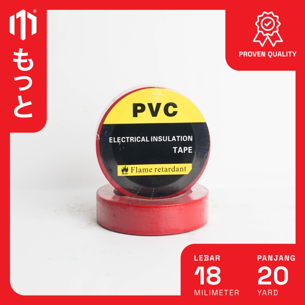 Jual Isolasi Listrik PVC / Electric Tape Warna Merah 18mm x 20 Yard - 1 ...