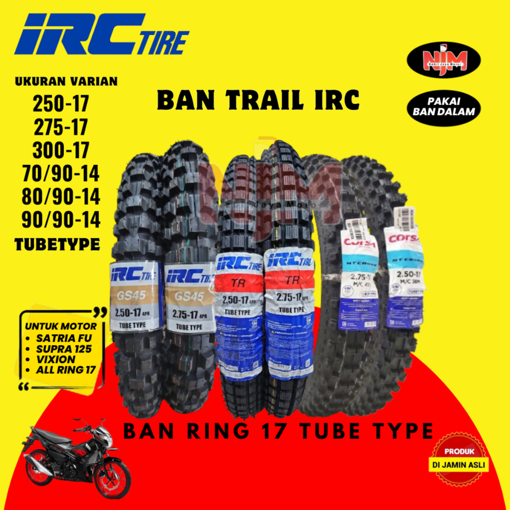 Jual Ban IRC GS45 Ring 17 Tube Type Motor IRC Trail 250 275 300 Supra ...