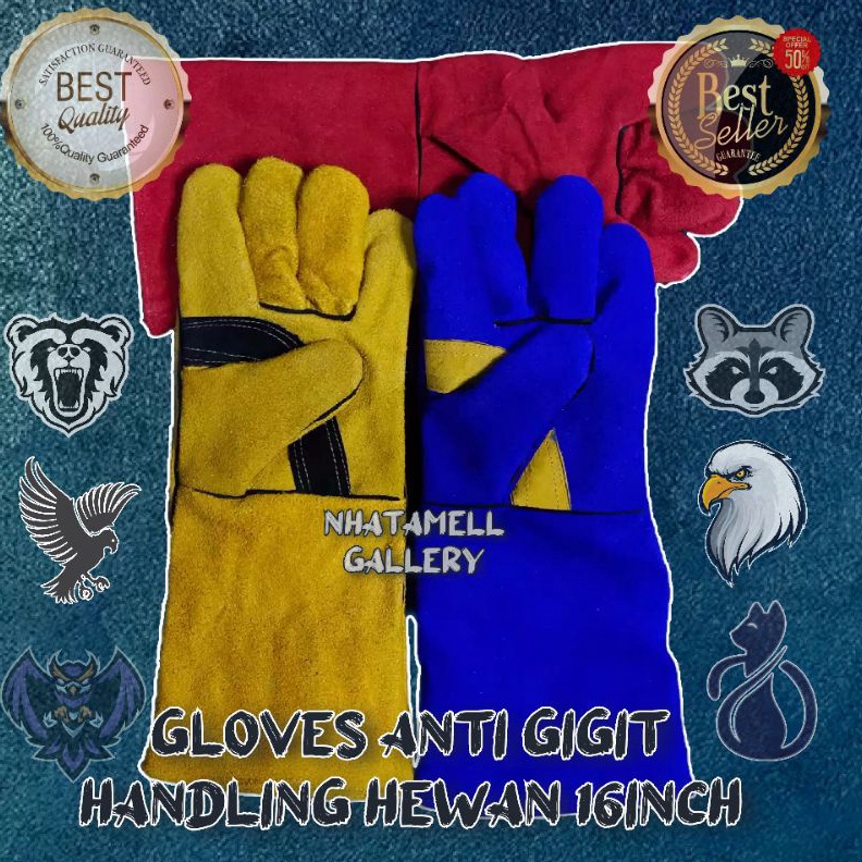 Jual KODE A52N Sarung tangan kulit tebal 3941cm anti gigit dan cakar ...