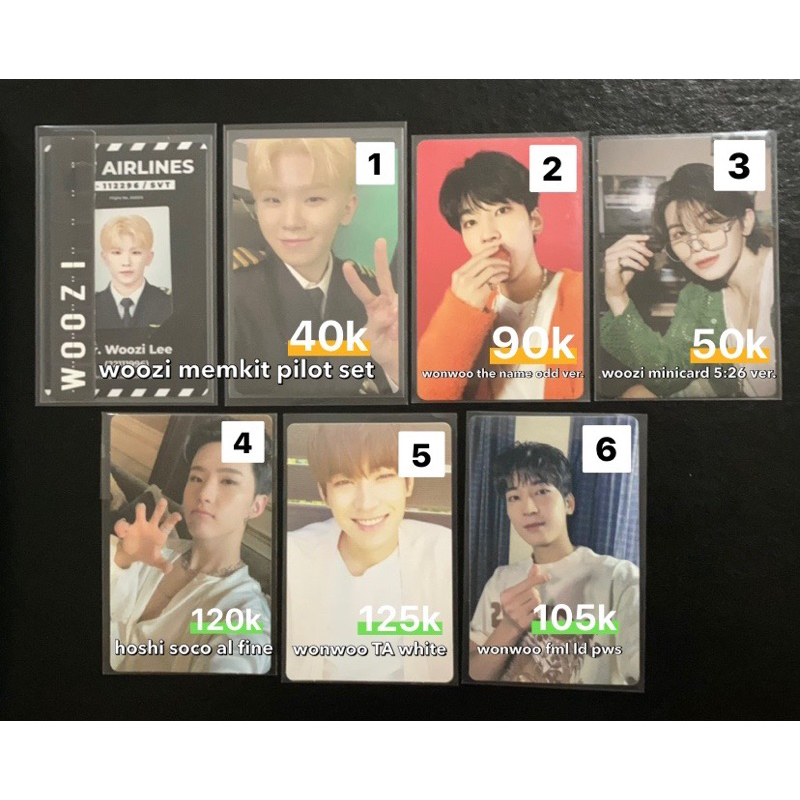 Jual [GANTI J&T] pc photocard seventeen woozi wonwoo hoshi memkit pilot ...