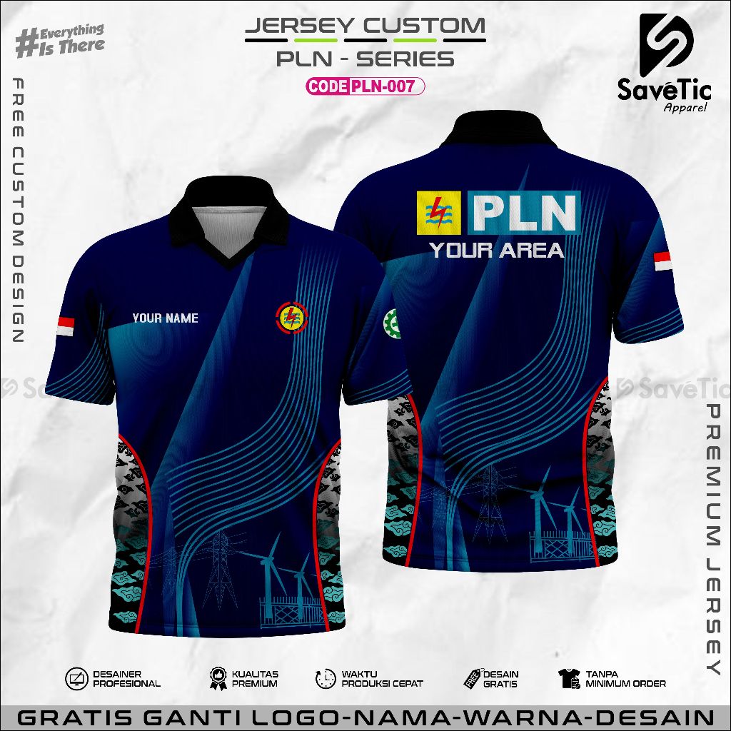 Jual BAJU KAOS JERSEY PLN PART03 FULL PRINTING SUBLIM CUSTOM | Shopee ...