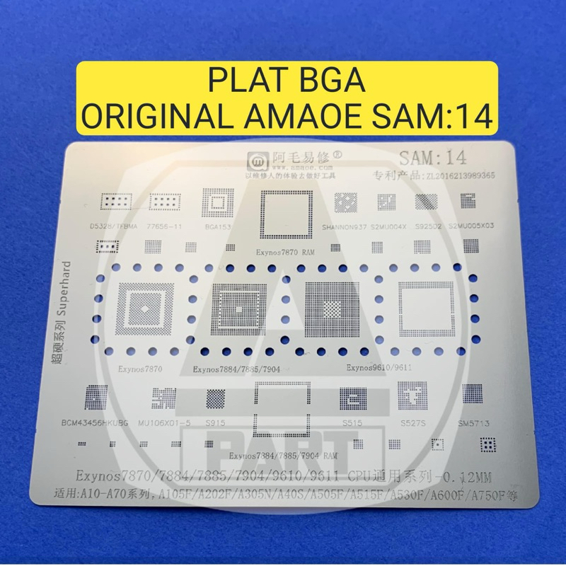 Jual PLAT BGA SAMSUNG EXYNOS9610 AMAOE ORIGINAL SAM 14 CETAKAN IC EXYNOS 9610 SAM14 / PLAT SAM ...