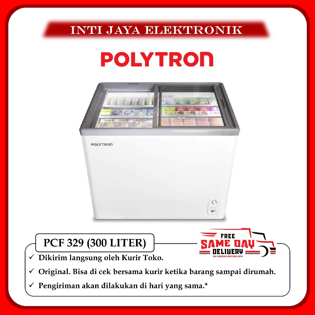 Jual FREEZER POLYTRON 300 LITER SLIDING GLASS PCF-329 POLYTRON KACA PCF ...