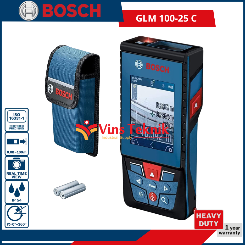 Jual Meteran Laser Range Finder Digital 100M Bosch GLM 100-25 C GLM100-25C | Shopee Indonesia