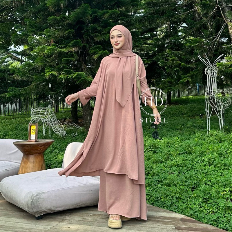 Jual Set Noor Abaya Lesti Tunik Melayu Gamis Malaysia Busui Friendly ...