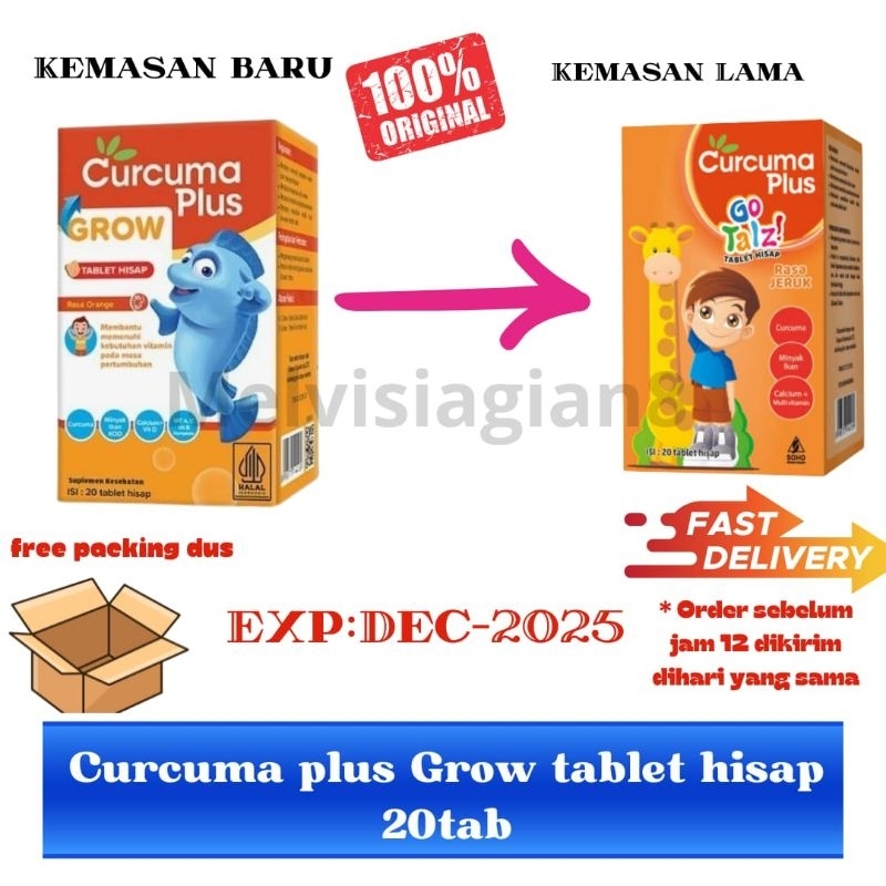 Jual Curcuma Plus Go Talz Rasa Jeruk 20 tablet hisap Kemasan Baru ...