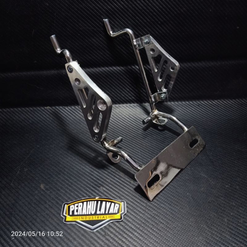 Jual kupingan dudukan braket lampu headlamp model tralis pesek cb gl mp ...