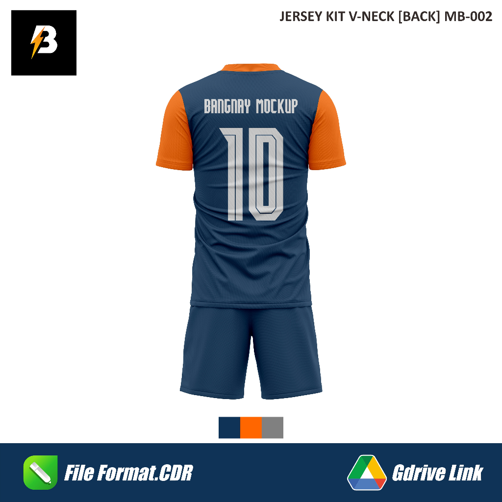 Jual MOCKUP DESIGN JERSEY KIT V-NECK (BACK) - CORELDRAW FILE CDR ...