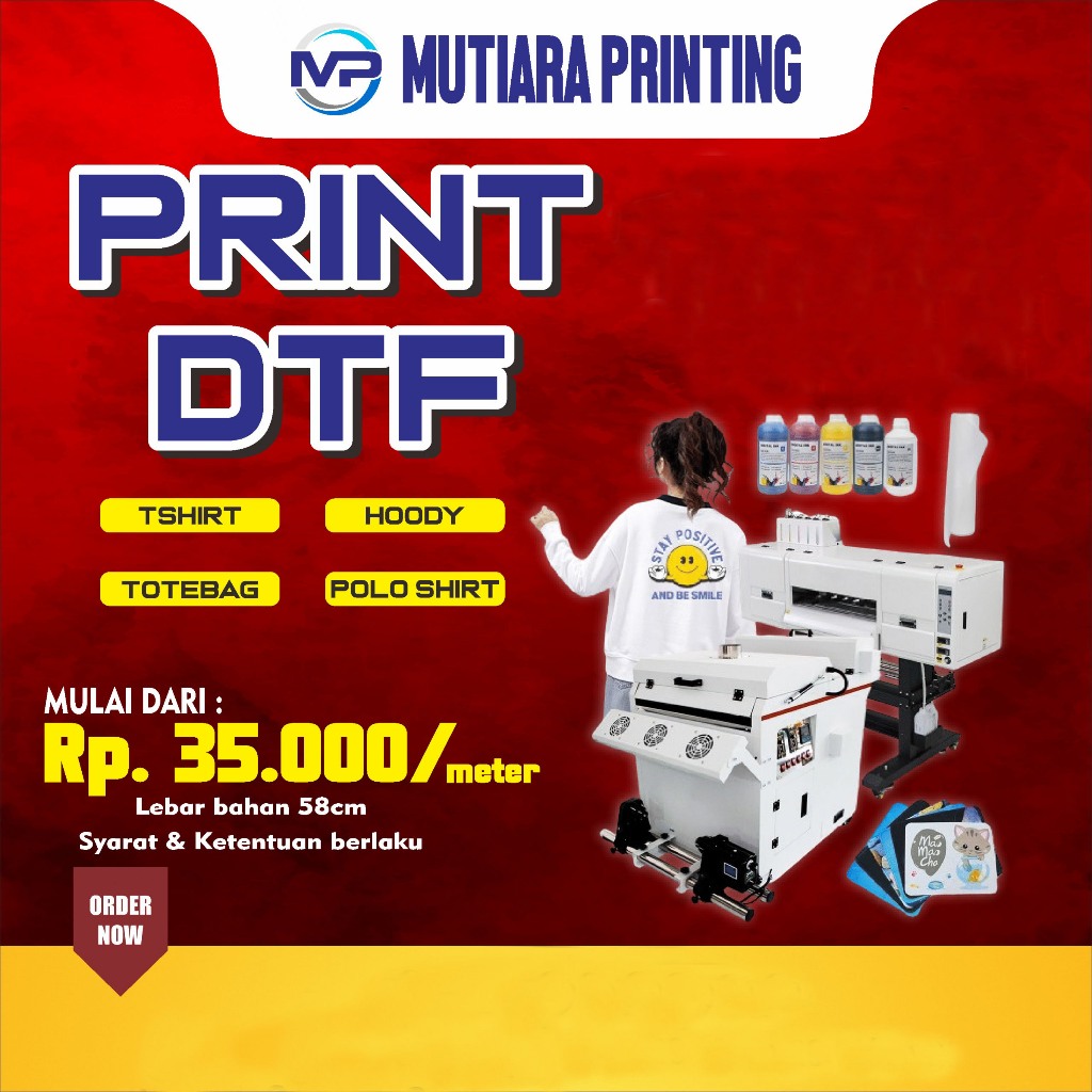 Jual JASA CETAK DTF PRINT DTF MURAH 58 X 100 CM PREMIUM BERGARANSI ... Jual JASA CETAK DTF PRINT DTF MURAH 58 X 100 CM PREMIUM BERGARANSI ...