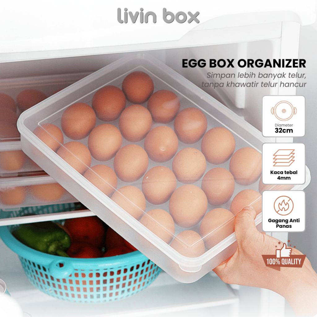 Jual LIVINBOX Kotak Telur Bahan PP Aman Dan Praktis | Rak Telur Tempat ...