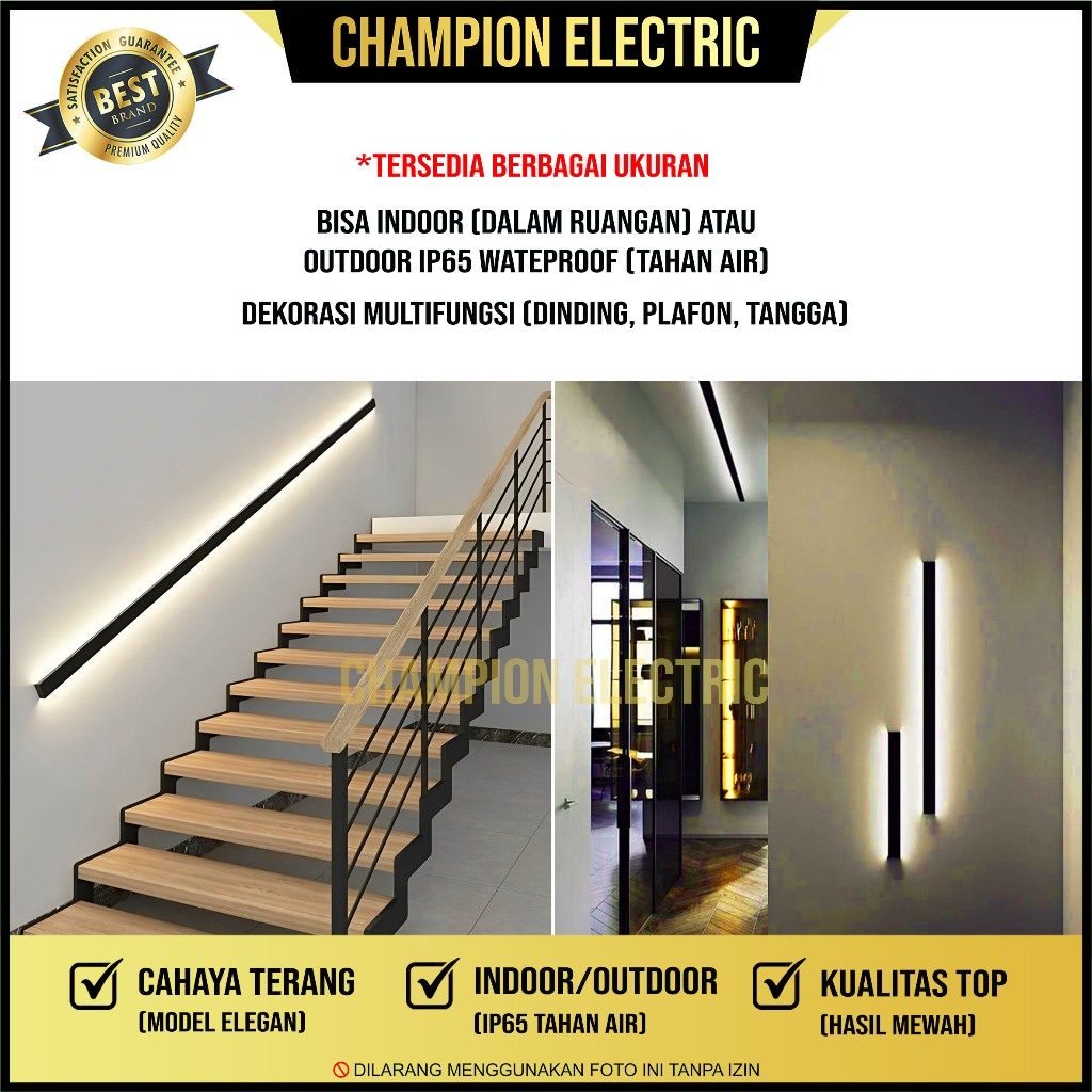 Jual Lampu Tangga LED Step Light Panjang Linear Lampu Hias Dinding ...