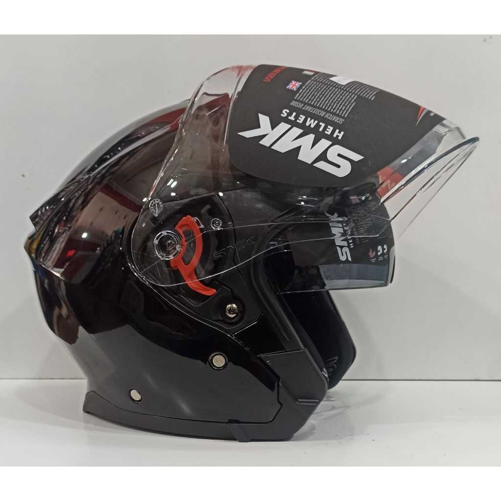 Jual HELM SMK GTJ BLACK MATTE DAN GLOSSY HALF FACE HELMET SMK DOUBLE ...